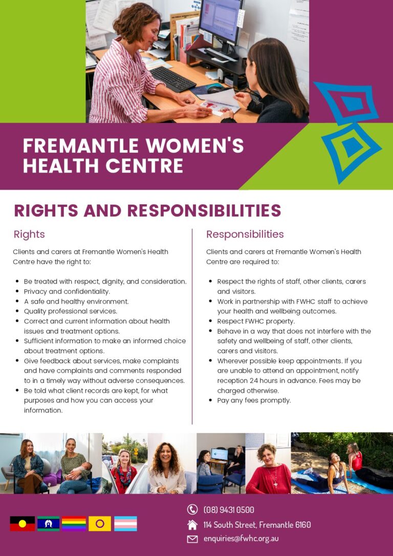 Clients and Carers Rights and Responsibilities | Fremantle Women's ...
